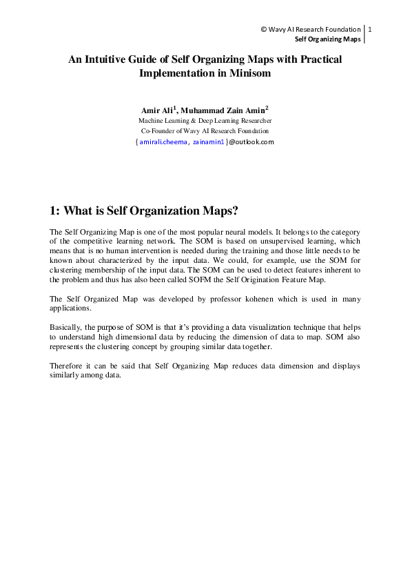 Pdf An Intuitive Guide Of Self Organizing Maps With Practical Implementation In Minisom