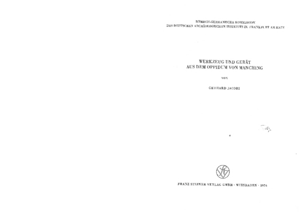 (PDF) Gerhard Jacobi: Nástroje a zařízení z oppida Manching ( text ...