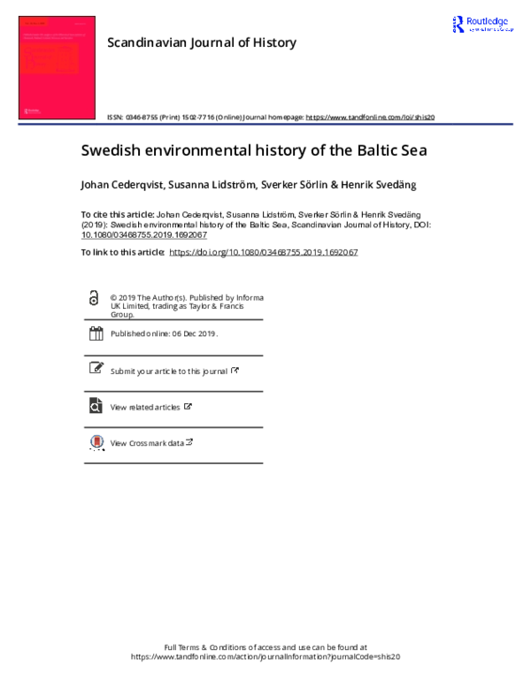 (PDF) Swedish environmental history of the Baltic Sea: A review of ...