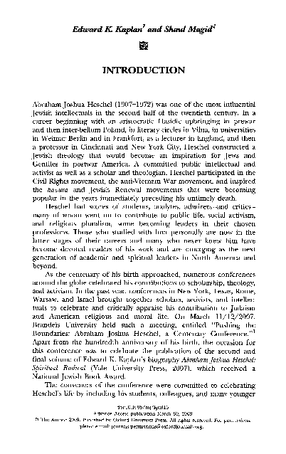 (PDF) Edward K. Kaplan and Shaul Magid, “Introduction: Abraham Joshua ...