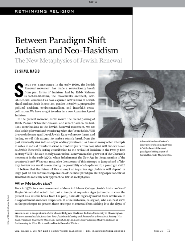 (PDF) Shaul Magid, “Between Paradigm Shift Judaism and Neo-Hasidism ...