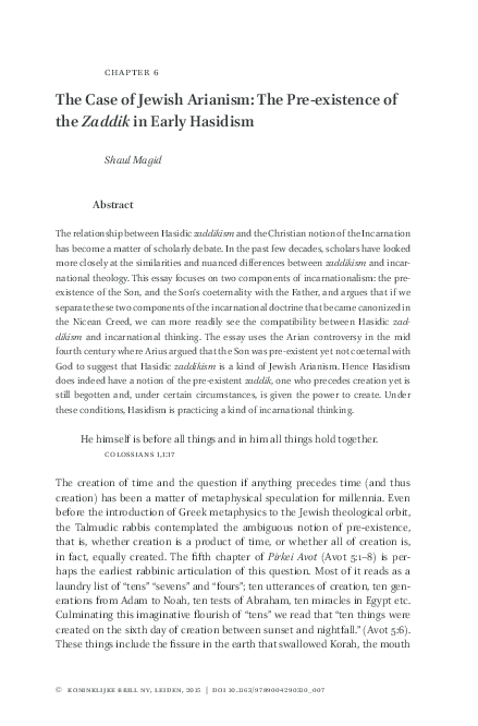 (PDF) Shaul Magid, “The Case of Jewish Arianism: The Pre-existence of ...