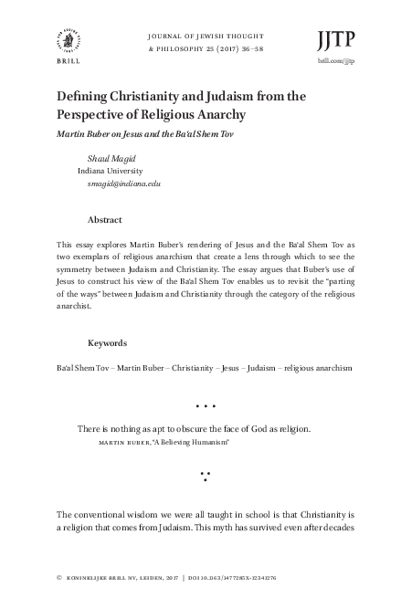 (PDF) Shaul Magid, “Defining Christianity and Judaism from the ...