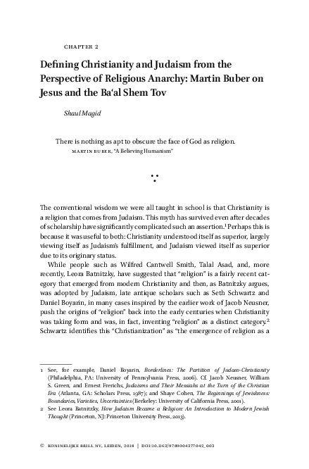 (PDF) Shaul Magid, “Defining Christianity and Judaism from the ...