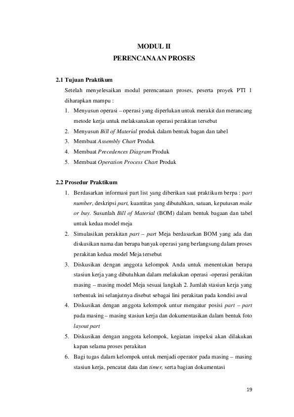 (DOC) MODUL II PERENCANAAN PROSES | Elya Rosiana - Academia.edu