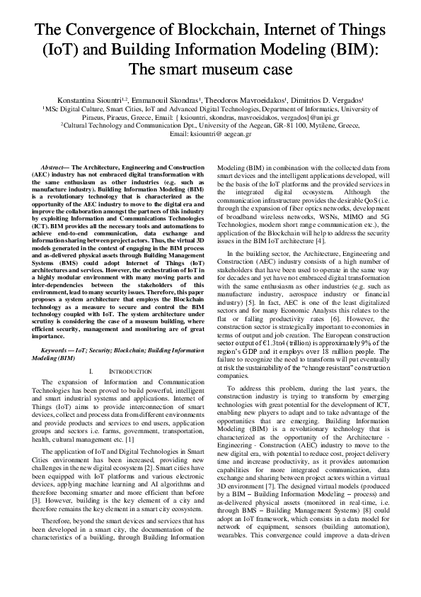 Pdf The Convergence Of Blockchain Internet Of Things Iot And
