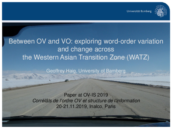 (PDF) Between OV and VO: exploring word-order variation and change ...