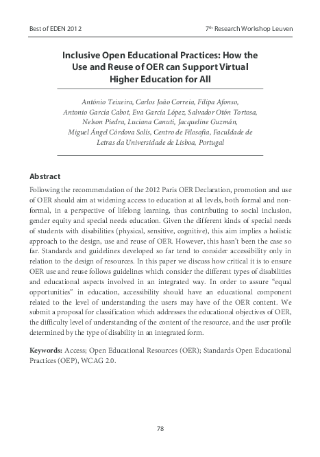 (PDF) Inclusive Open Educational Practices: How the Use and Reuse of ...