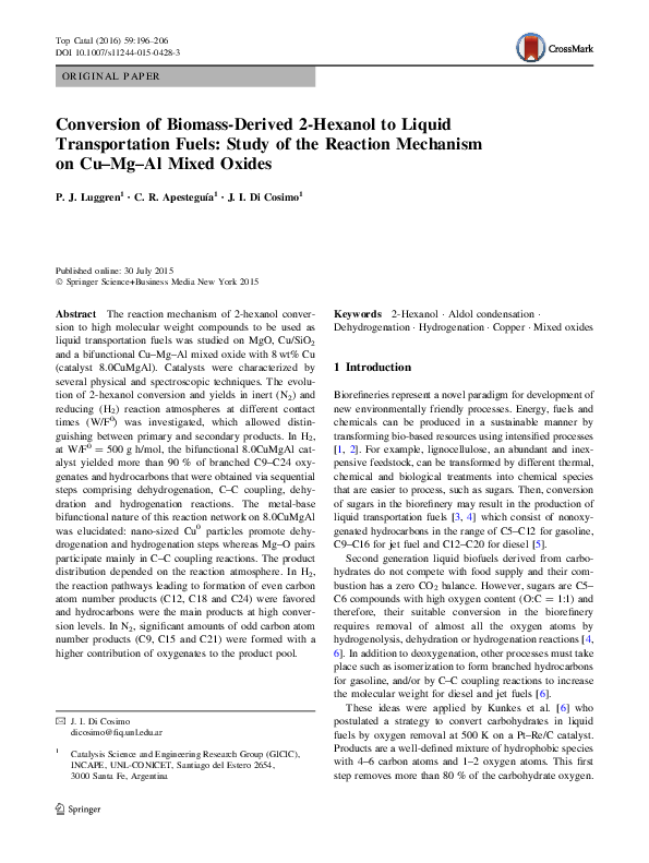 (PDF) Conversion of Biomass-Derived 2-Hexanol to Liquid Transportation ...