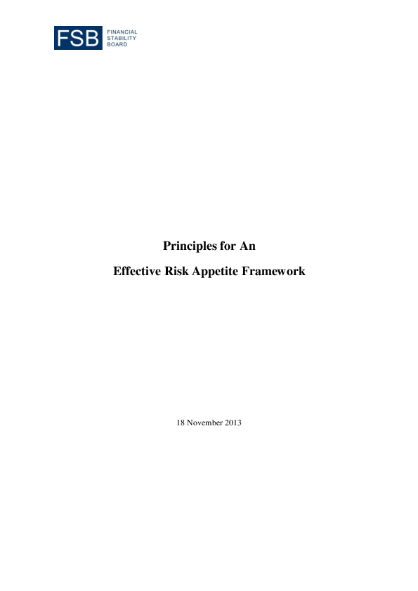 (PDF) Principles for An Effective Risk Appetite Framework