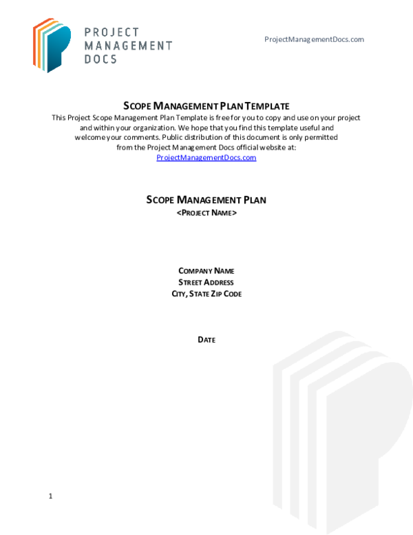 (DOC) Scope Management Plan Template