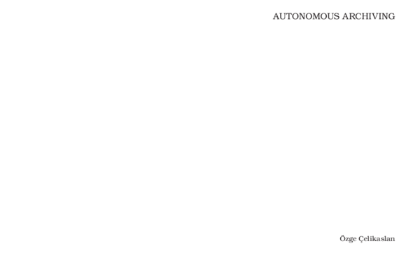 (PDF) Autonomous Archiving
