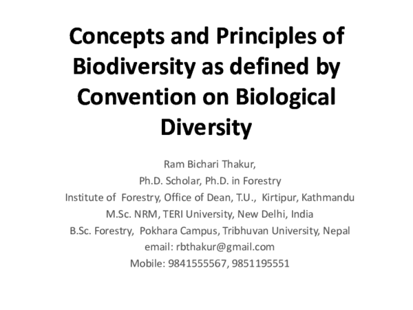 (PPT) Concepts and Principles of Biodiversity CBD20191209 81512 1laumd7