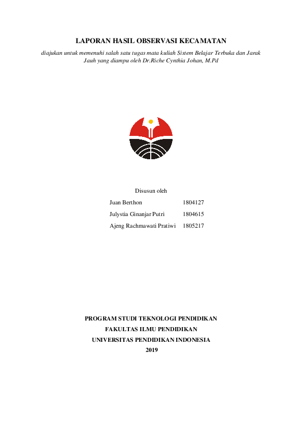 (DOC) LAPORAN HASIL OBSERVASI KECAMATAN