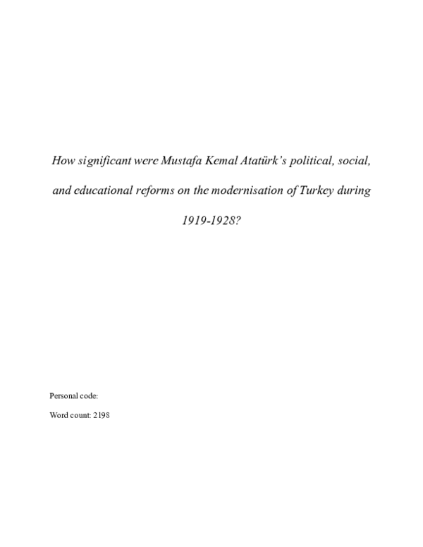 (PDF) The significance of Atatürk’s political, social, and educational ...