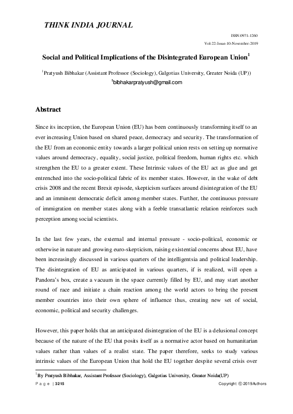(PDF) Think India Journal Article