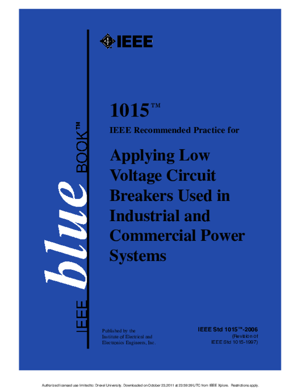(PDF) 0 1 5 ™ IEEE Recommended Practice for Applying Low Voltage Circ u ...