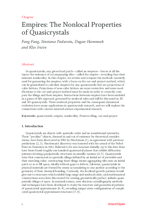 (PDF) Empires: The Nonlocal Properties of Quasicrystals