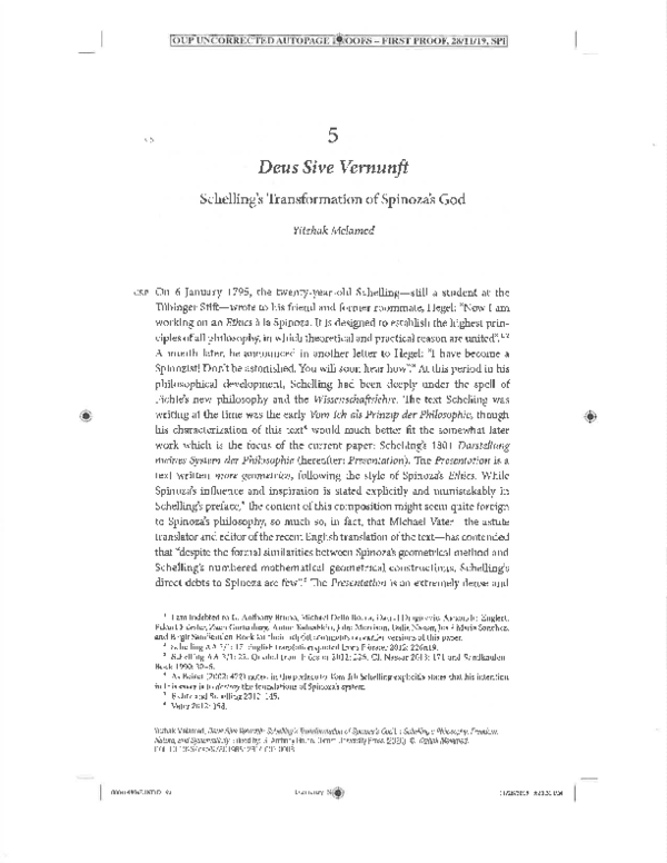 (PDF) Deus sive Vernunft: Schelling’s Transformation of Spinoza’s God ...