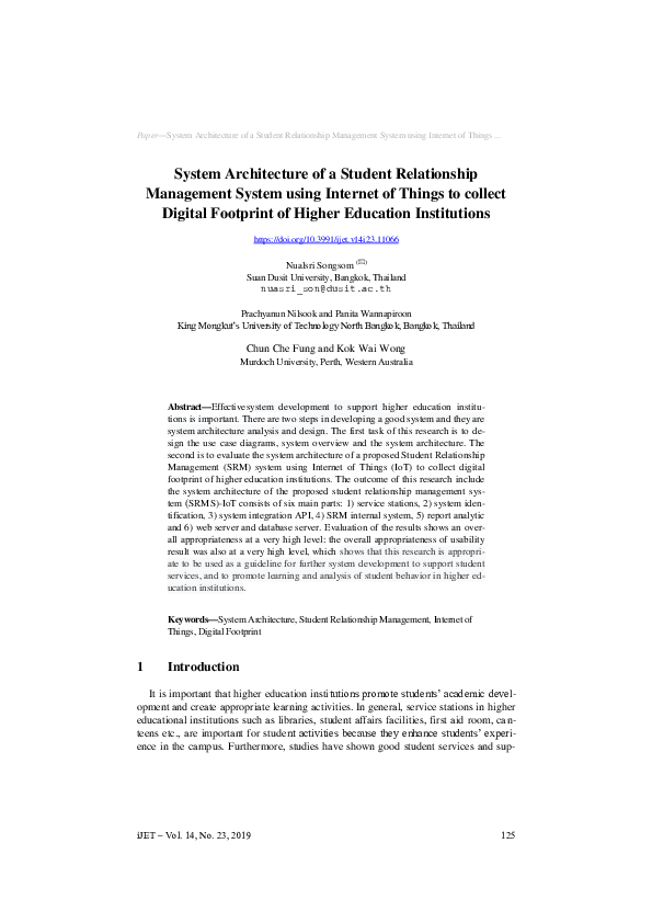 (PDF) System Architecture of a Student Relationship Management System ...