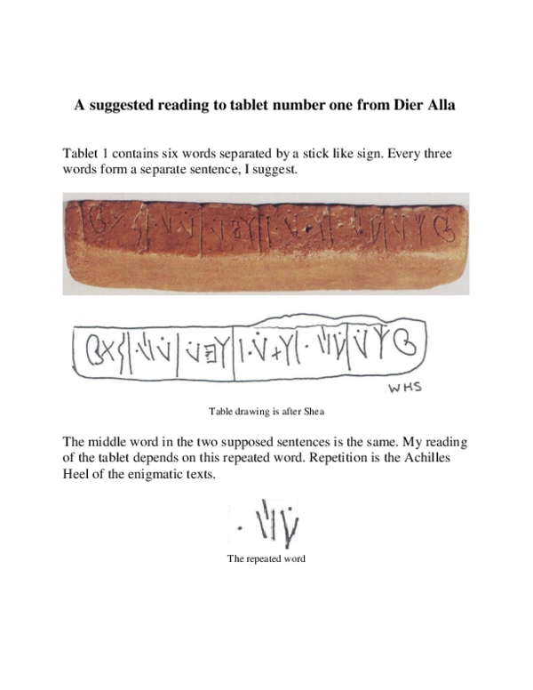 (PDF) A Suggested Reading toTablet Number One from Dier Alla