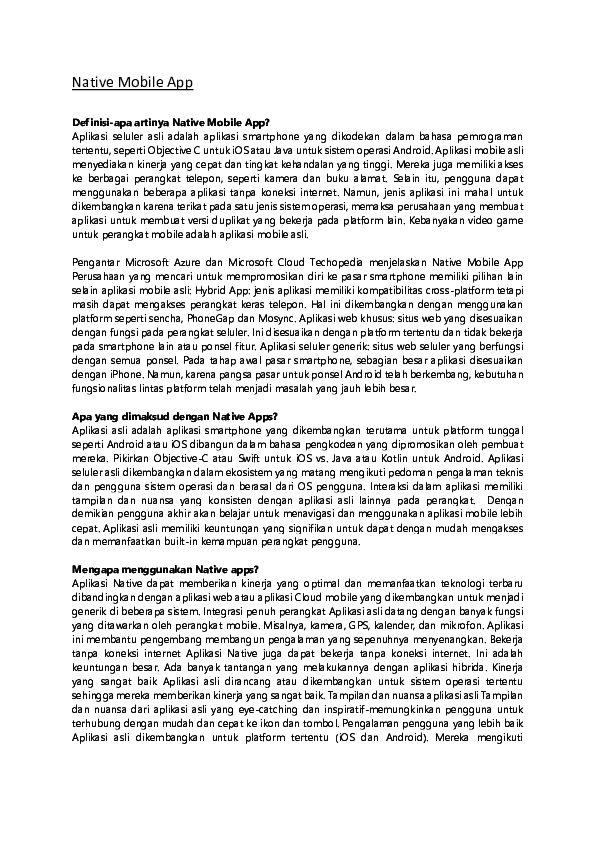 (DOC) Native Mobile App