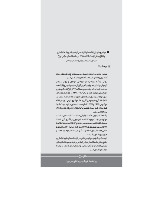 (PDF) Topics of LIS Graduate Theses in Iranian Public Universities ...