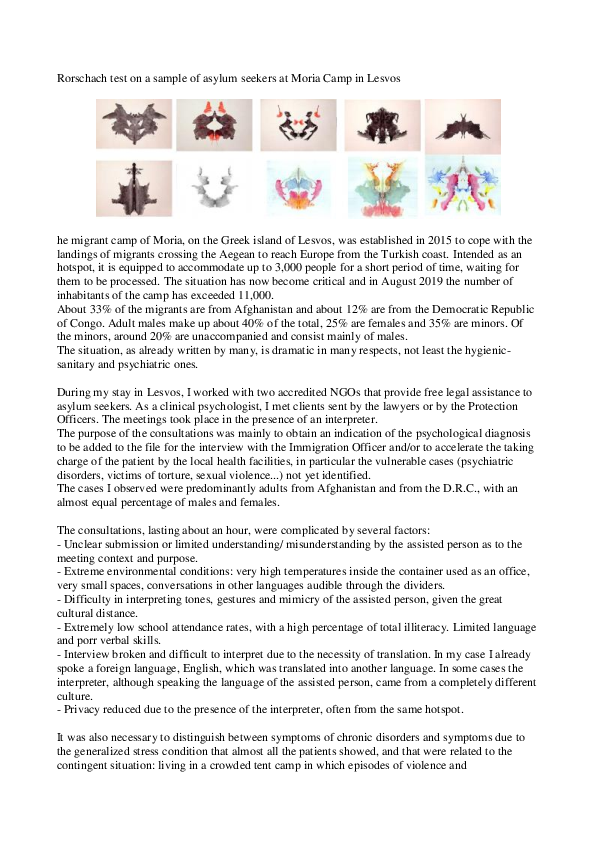 (DOC) Rorschach test on a sample of asylum seekers at Moria Camp in Lesvos