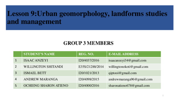 (PPT) Urban Geomorphology and land forms and management20191210 58981 ...