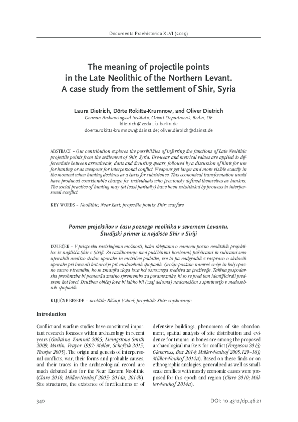 (PDF) The meaning of projectile points in the Late Neolithic of the ...