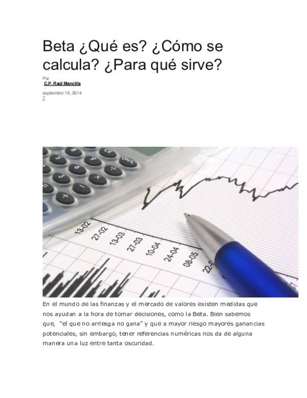 (DOC) Calculo de beta