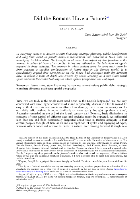 (PDF) Did the Romans Have a Future?