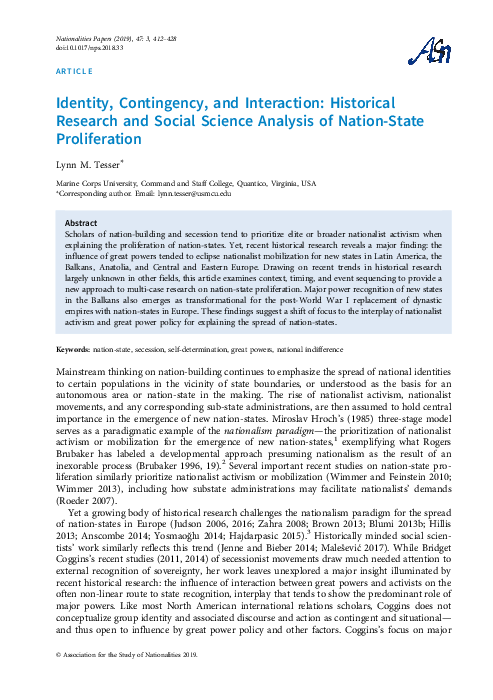 (PDF) Identity, Contingency, and Interaction: Historical Research and ...