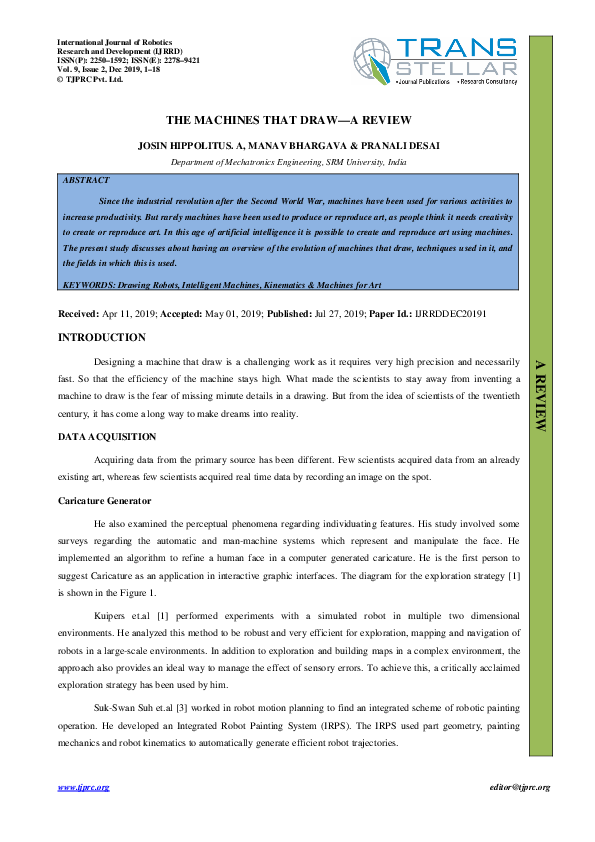 (PDF) THE MACHINES THAT DRAW-A REVIEW