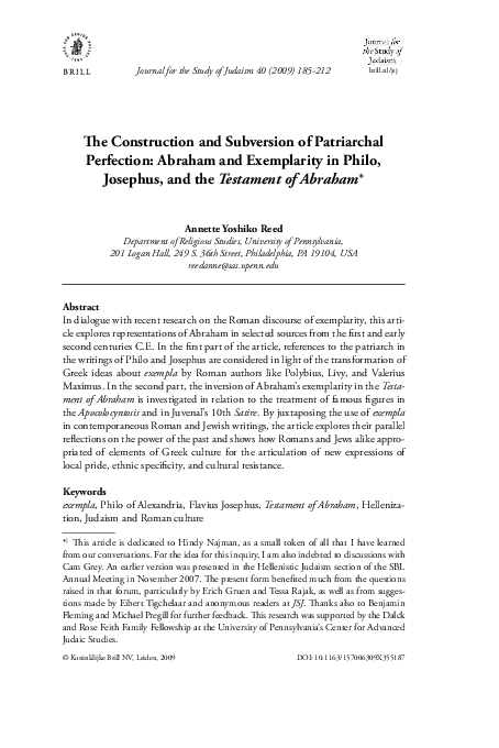 (PDF) Annette Y. Reed, “The Construction and Subversion of Patriarchal ...