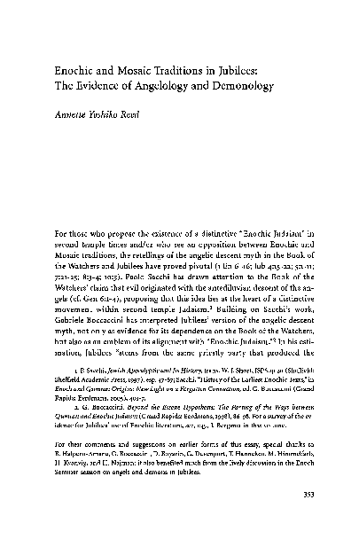 (PDF) Annette Y. Reed, “Enochic and Mosaic Traditions in Jubilees: The ...