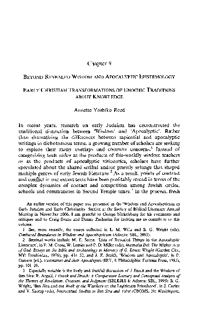 (PDF) Annette Y. Reed, “Beyond Revealed Wisdom and Apocalyptic ...