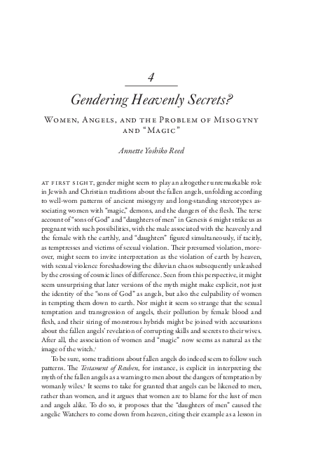 (PDF) Annette Y. Reed, “Gendering Heavenly Secrets? Women, Angels, and ...
