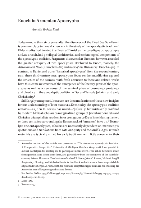 (PDF) Annette Y. Reed, “Enoch in Armenian Apocrypha,” in Kevork B ...