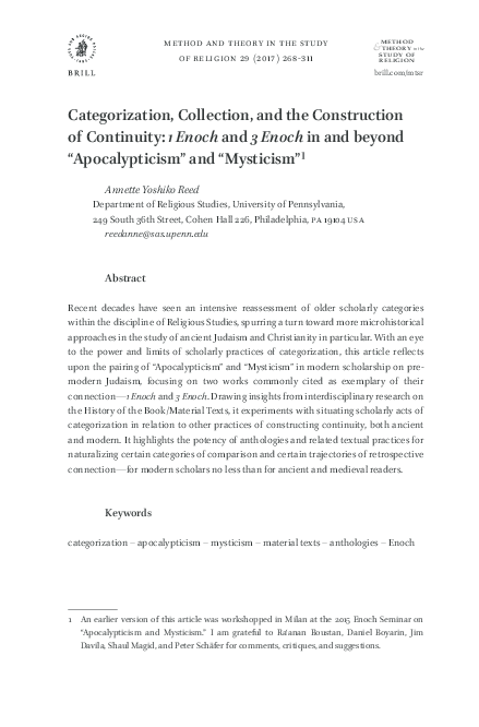 (PDF) Annette Y. Reed, “Categorization, Collection, and the ...