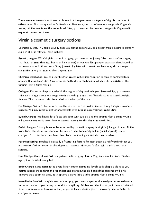 (DOC) There are many reasons why people choose to undergo cosmetic ...