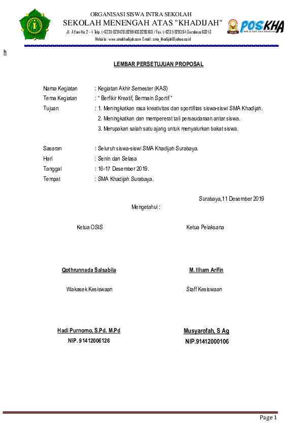 (DOC) h LEMBAR PERSETUJUAN PROPOSAL