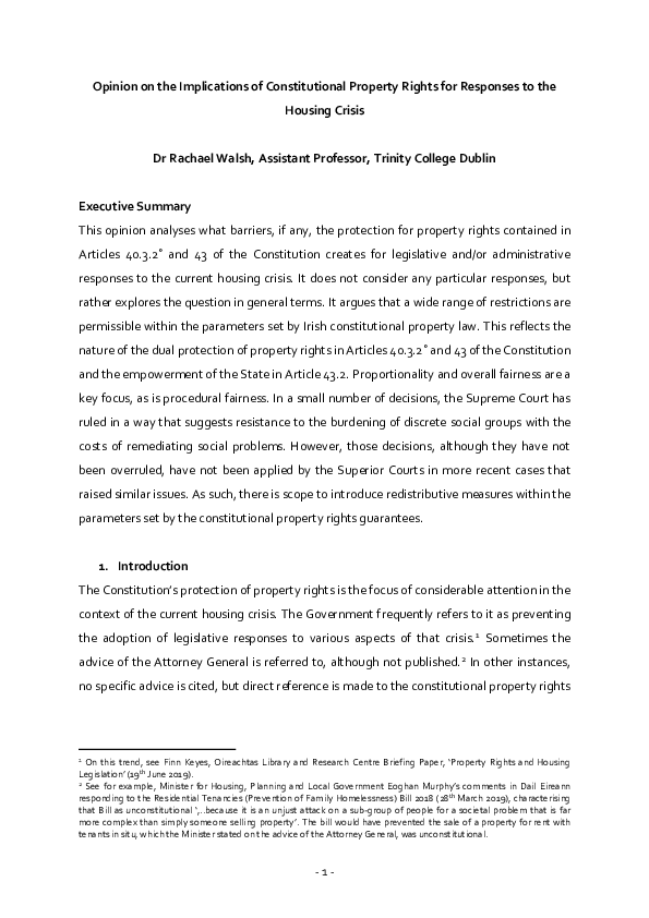 (DOC) Opinion on the Implications of Constitutional Property Rights for ...