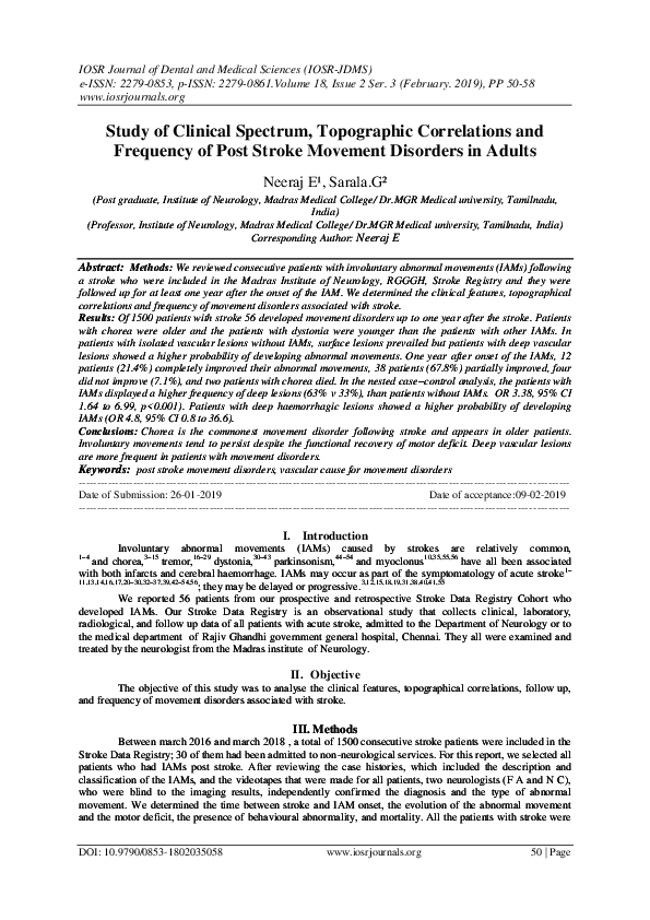 (PDF) Study of Clinical Spectrum, Topographic Correlations and ...