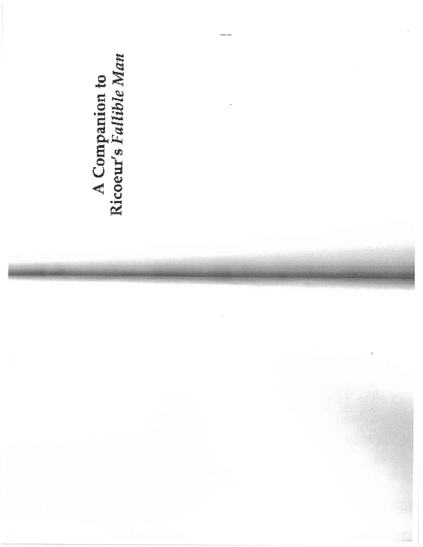 (PDF) A Companion to Ricoeur's Fallible Man