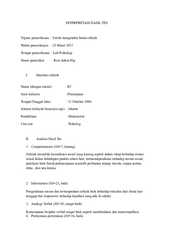 (DOC) INTERPRETASI HASIL TES