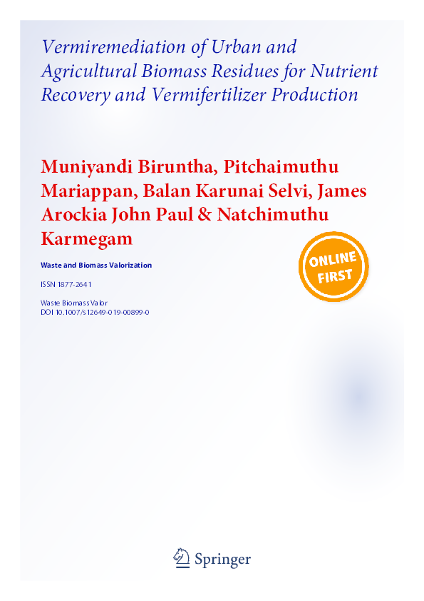 (PDF) Vermiremediation of Urban and Agricultural Biomass Residues for ...
