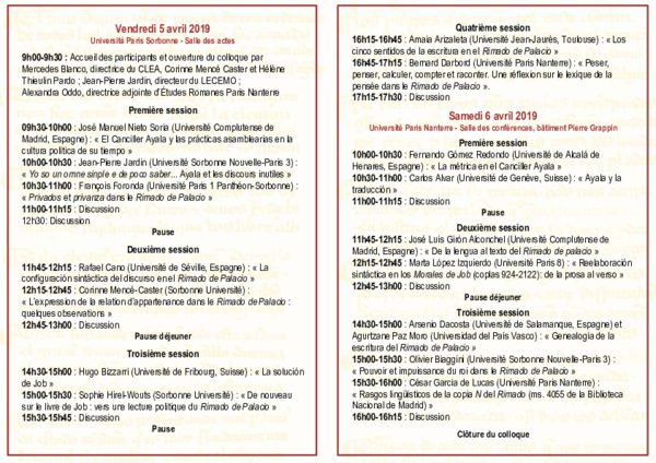 (PDF) Programme colloque rimado de palacio