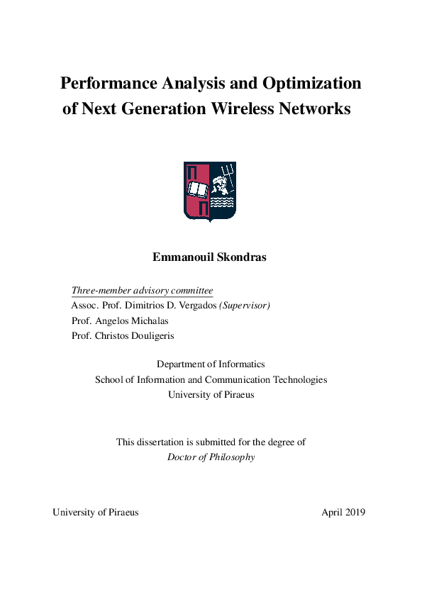 (PDF) Performance Analysis and Optimization of Next Generation Wireless Networks