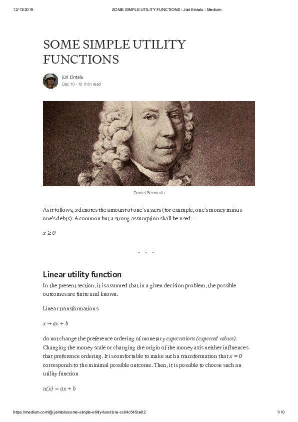 (PDF) SOME SIMPLE UTILITY FUNCTIONS